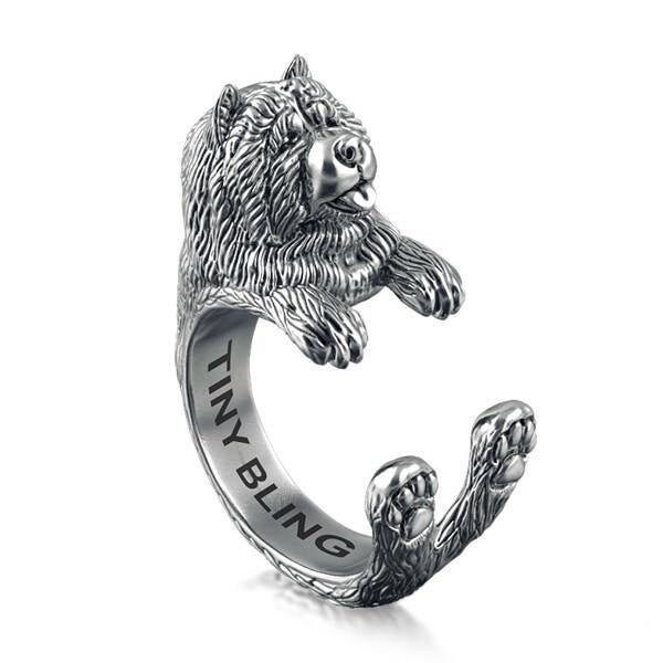 Handmade Happy Chow Chow Breed Cuddle Wrap Ring Silver 14k - Etsy