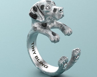 Handmade Lady Cocker Spaniel Cuddle Wrap Ring Handmade in Sterling ...