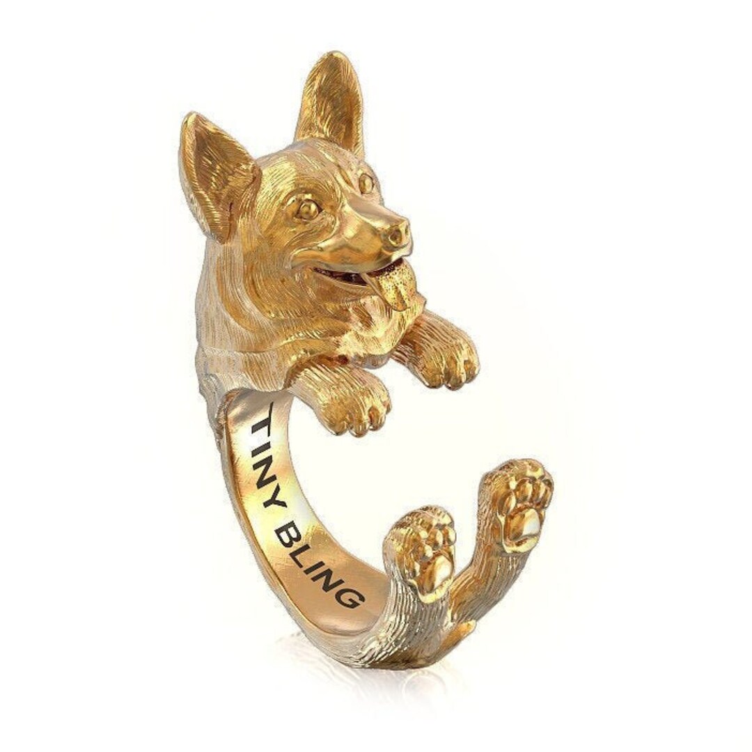 Handmade Corgi (pembroke Welsh Corgi) Cuddle Wrap Ring- Sterling Silver ...