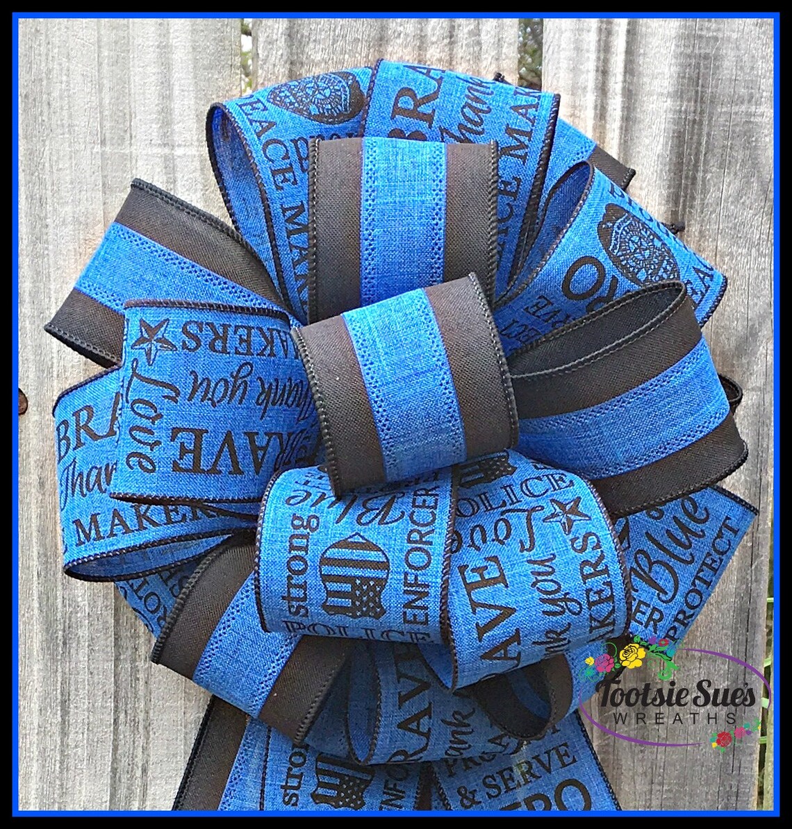 Police Bow Law Enforcement Bow Gift Bow Package Bow Blue | Etsy