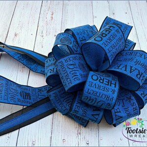 Police Bow, Law Enforcement Bow, Police Bow for Wreaths, Lantern Bow ...