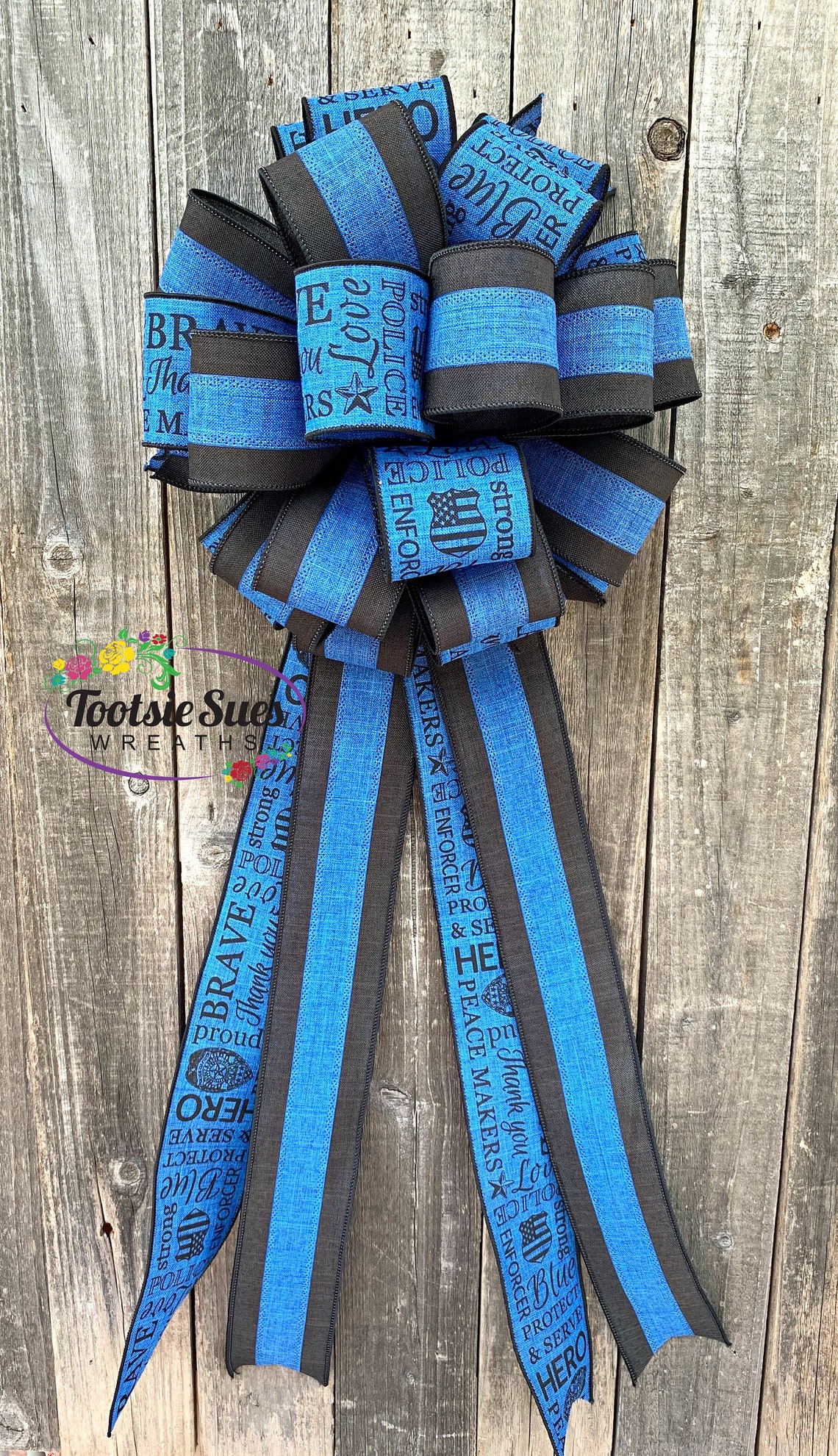 Police Bow Law Enforcement Bow Gift Bow Package Bow Blue | Etsy