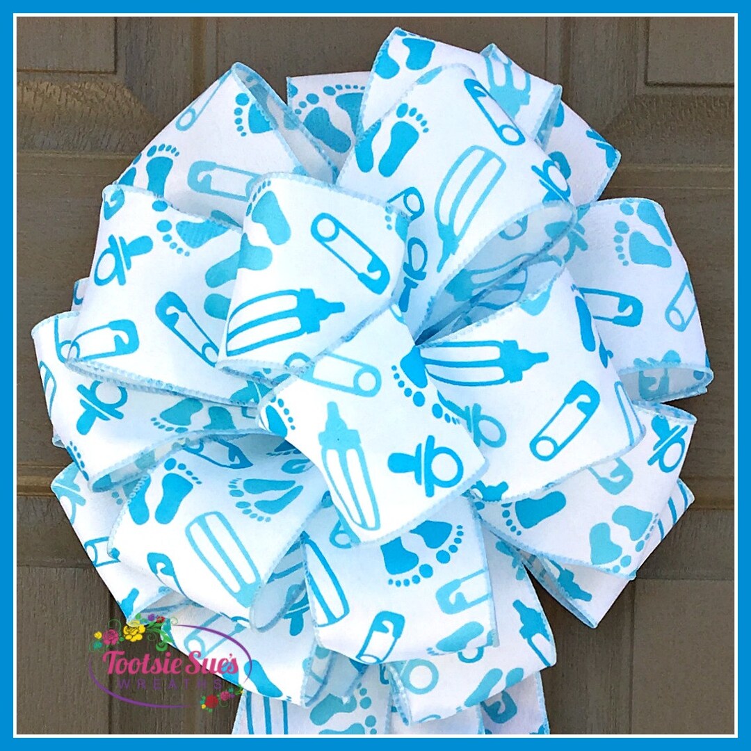 Baby Boy Bow, New Baby, Package Bow, Gift Bow, Baby Shower Bow ...