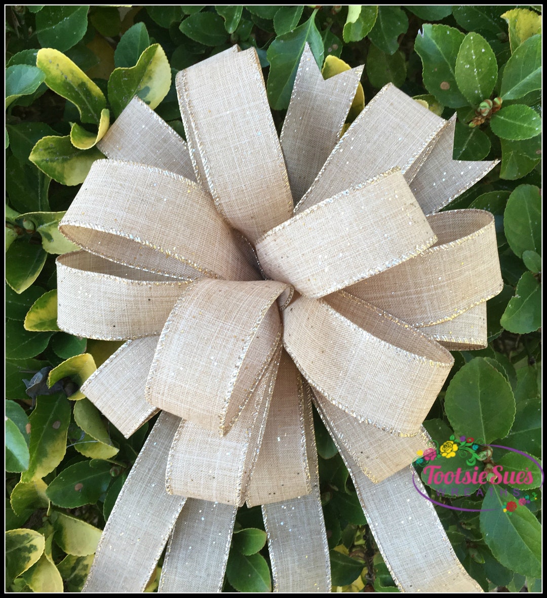 Beige Tan Wreath Bow Burlap Bow Spring Bow Floral Bow - Etsy