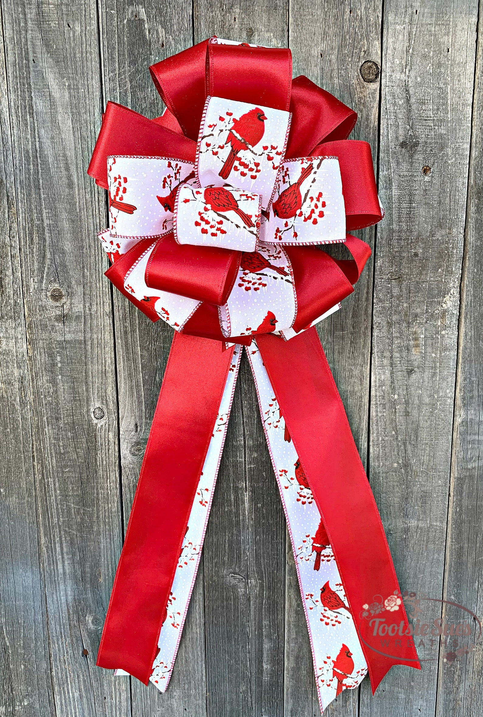 Christmas Cardinal Red White Bow Lantern Bow Package Gift - Etsy