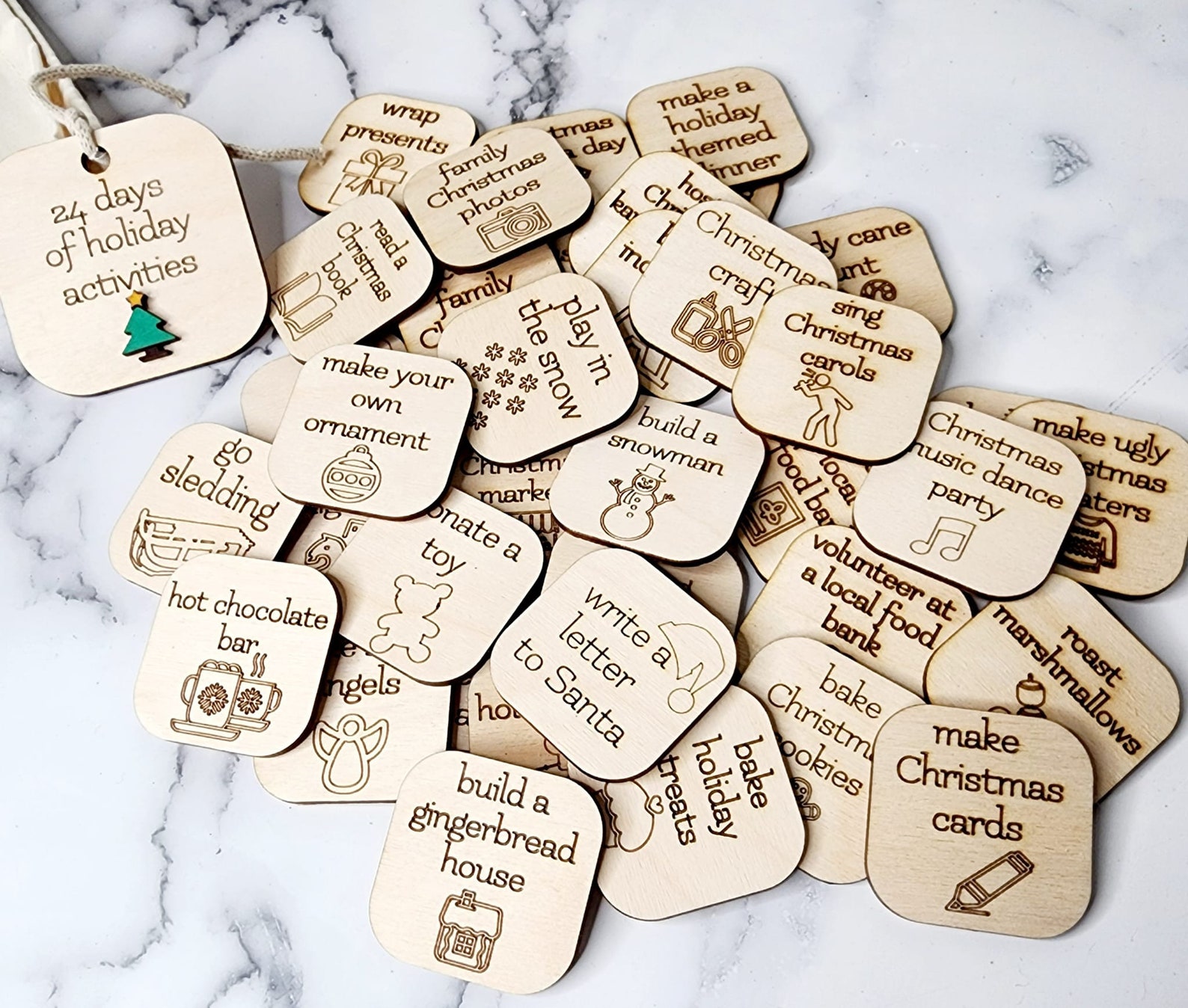 Christmas Activity Tokens SVG Advent Calendar SVG - Etsy