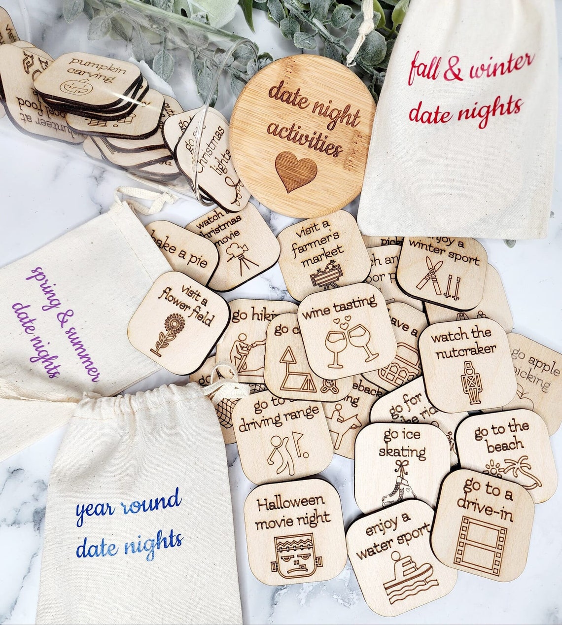 Date Night Tokens SVG Date Night Activities Jar Valentines - Etsy