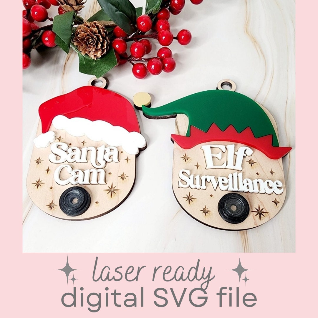 Santa Cam SVG Elf Surveillance SVG Christmas Ornament Kids Christmas ...