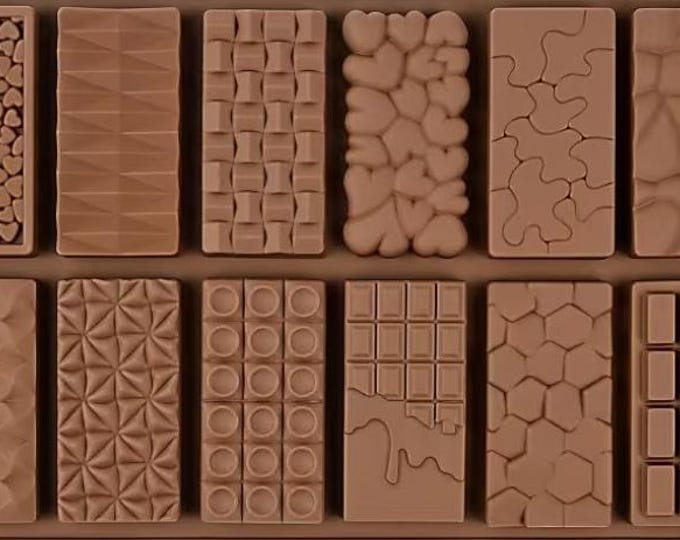 Chocolate Bar Mold Silicone With 12 Different Shapes for Making ...