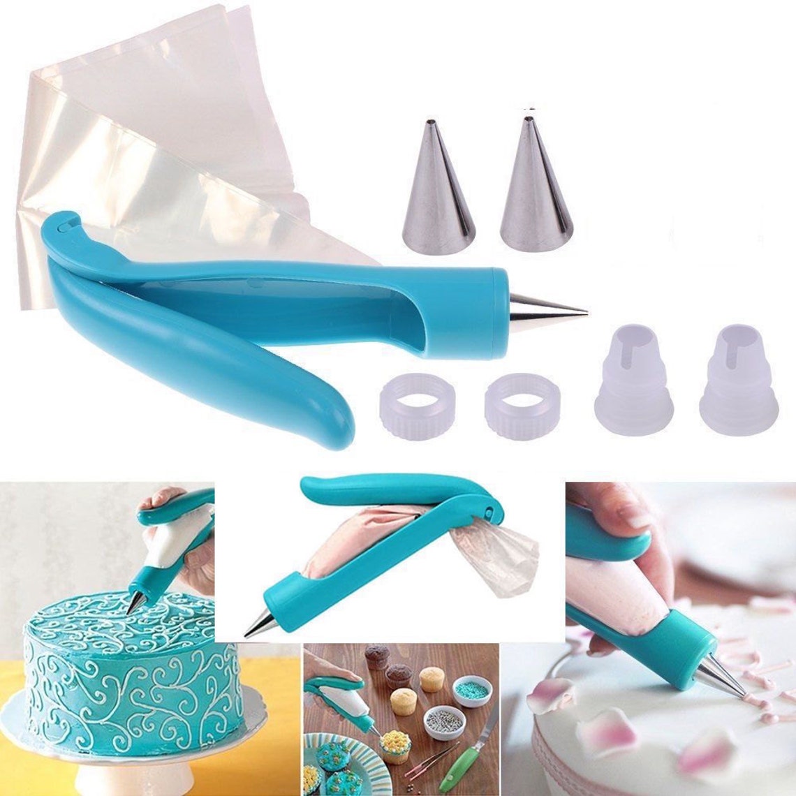 Pastry Pen Icing Piping Bag Nozzle Fondant Nozzle Pen Cake Cupcake ...