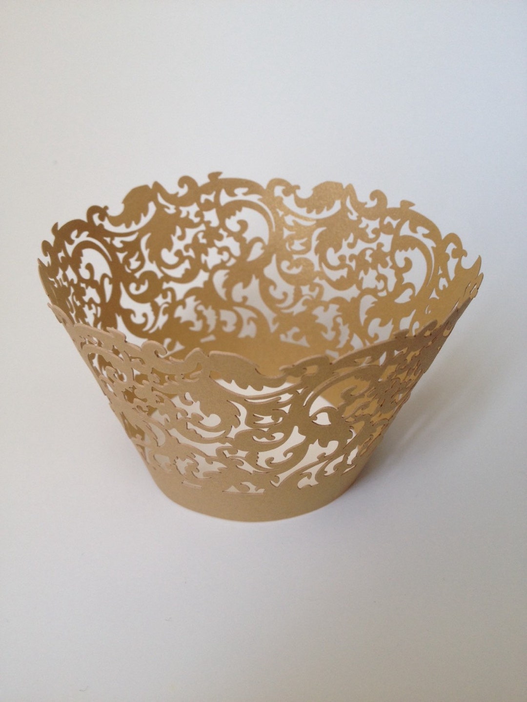 12 Pcs Beautiful Gold Damask Filigree Lace Wedding Filigree Cupcake ...