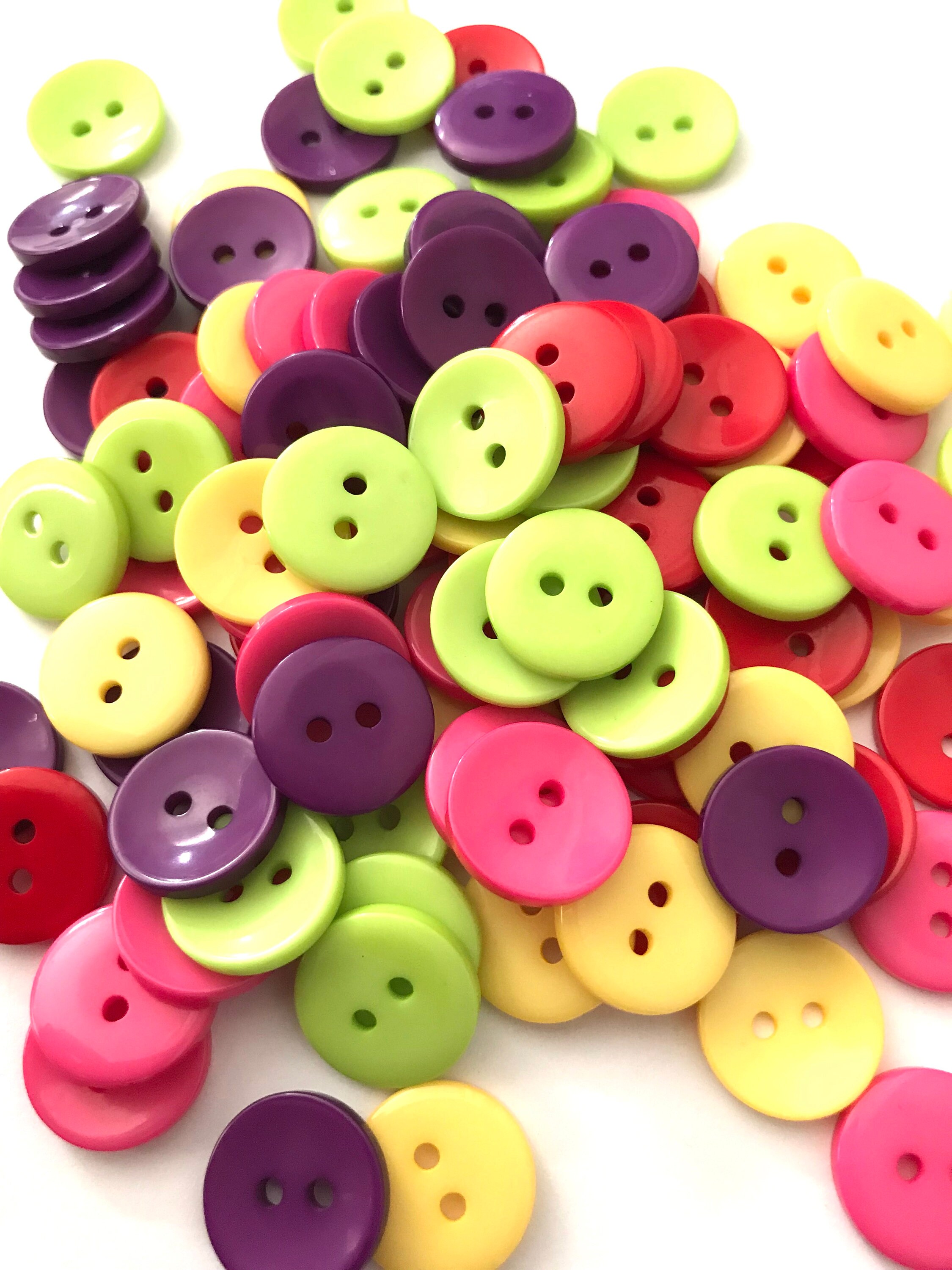 100 pcs Baby Kid Buttons 2 holes Sewing Dress Coat Craft | Etsy