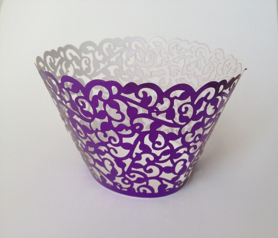 12 Pcs Classic Metallic Shiny Purple Lace Wedding Filigree - Etsy