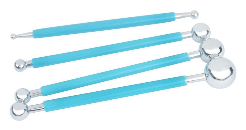 New 4 Piece Stainless Steel Modeling Ball Tool Set Fondant | Etsy