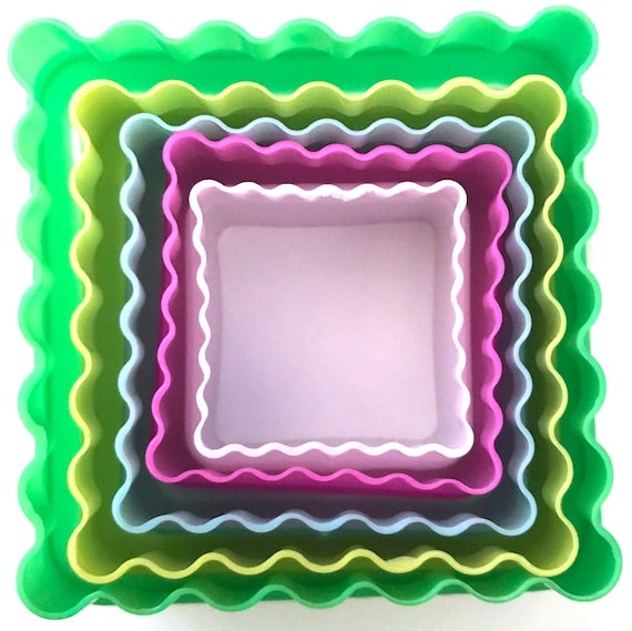 5 Pcs Cookie Cutter Square Plunger Cake Gum Paste Decorating | Etsy