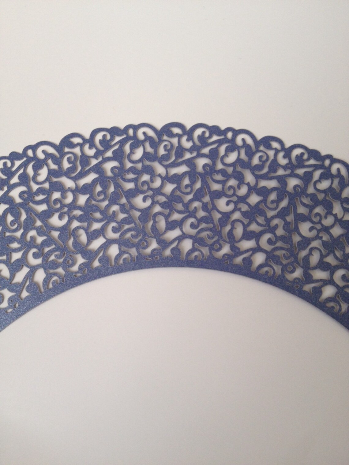 12 Pcs Beautiful Royal Blue Classic Lace Wedding Filigree Cupcake ...