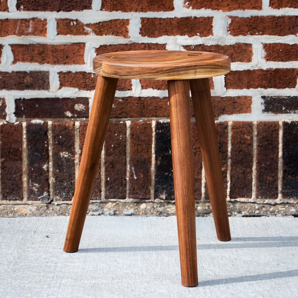 Three Legged Stool-walnut Wood - Etsy