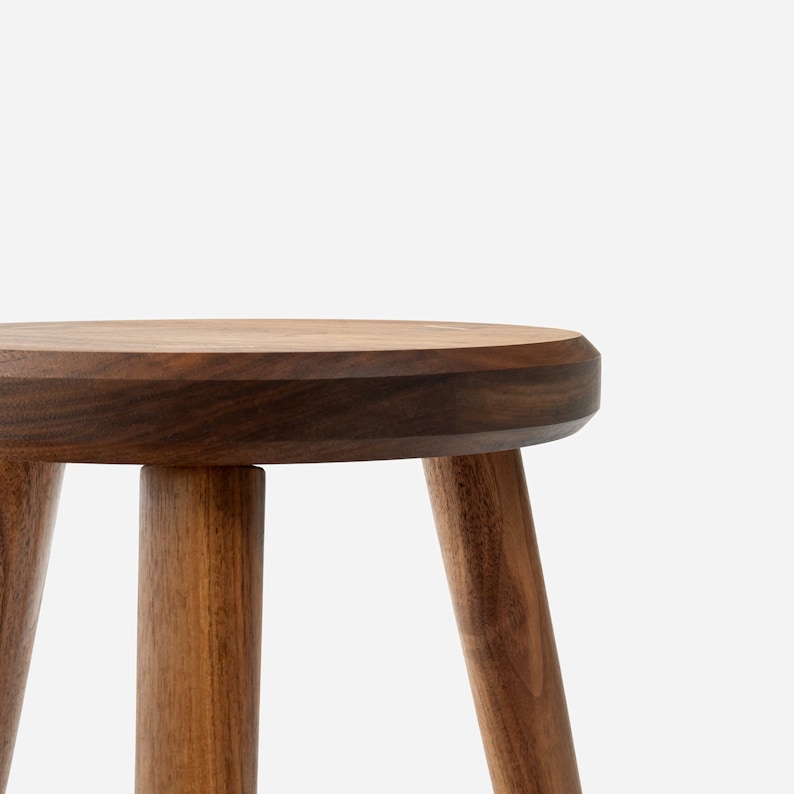 Three Legged Stool-walnut Wood - Etsy