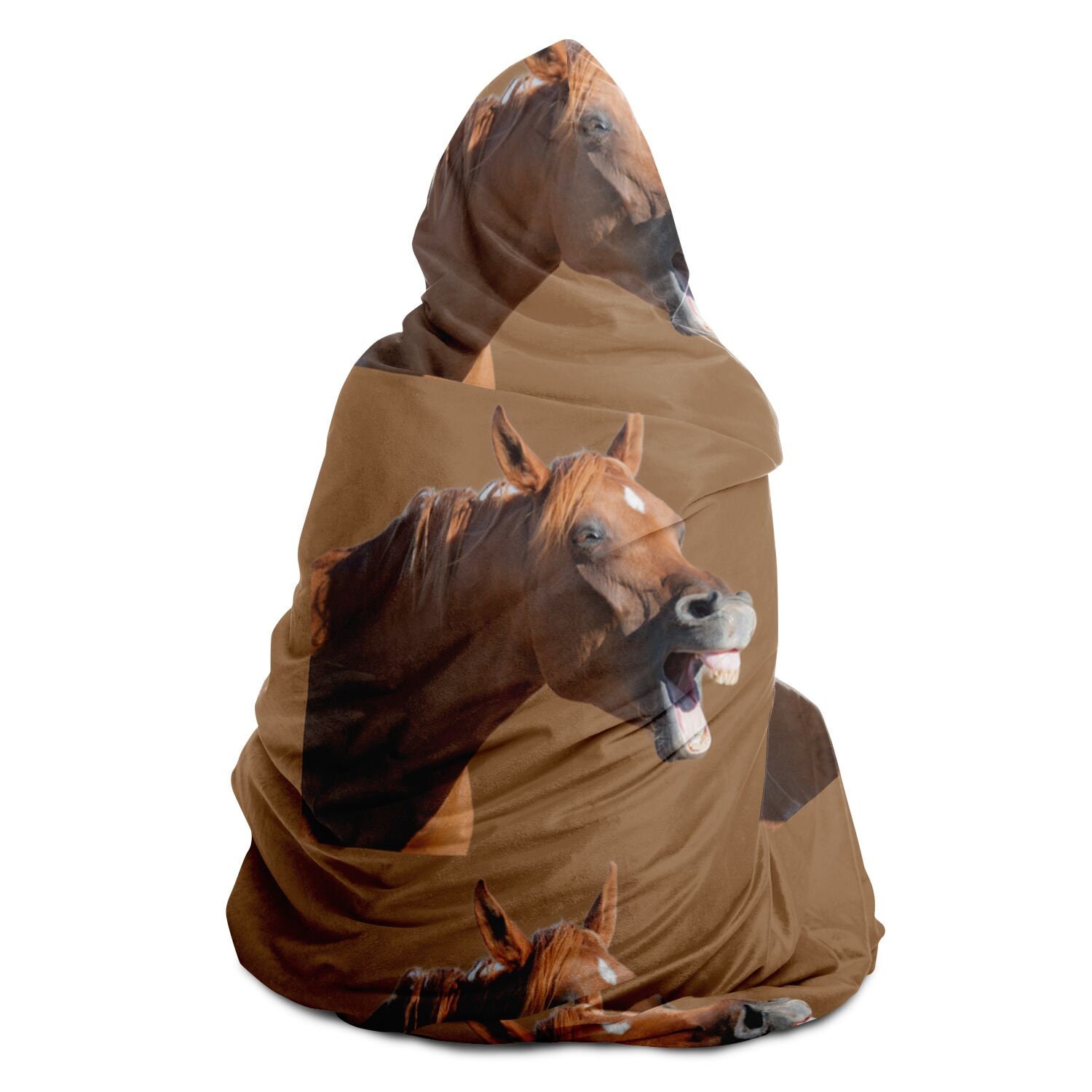 Arabian Horse Laughing Hooded Sherpa Blanket - All Over Printing - Etsy