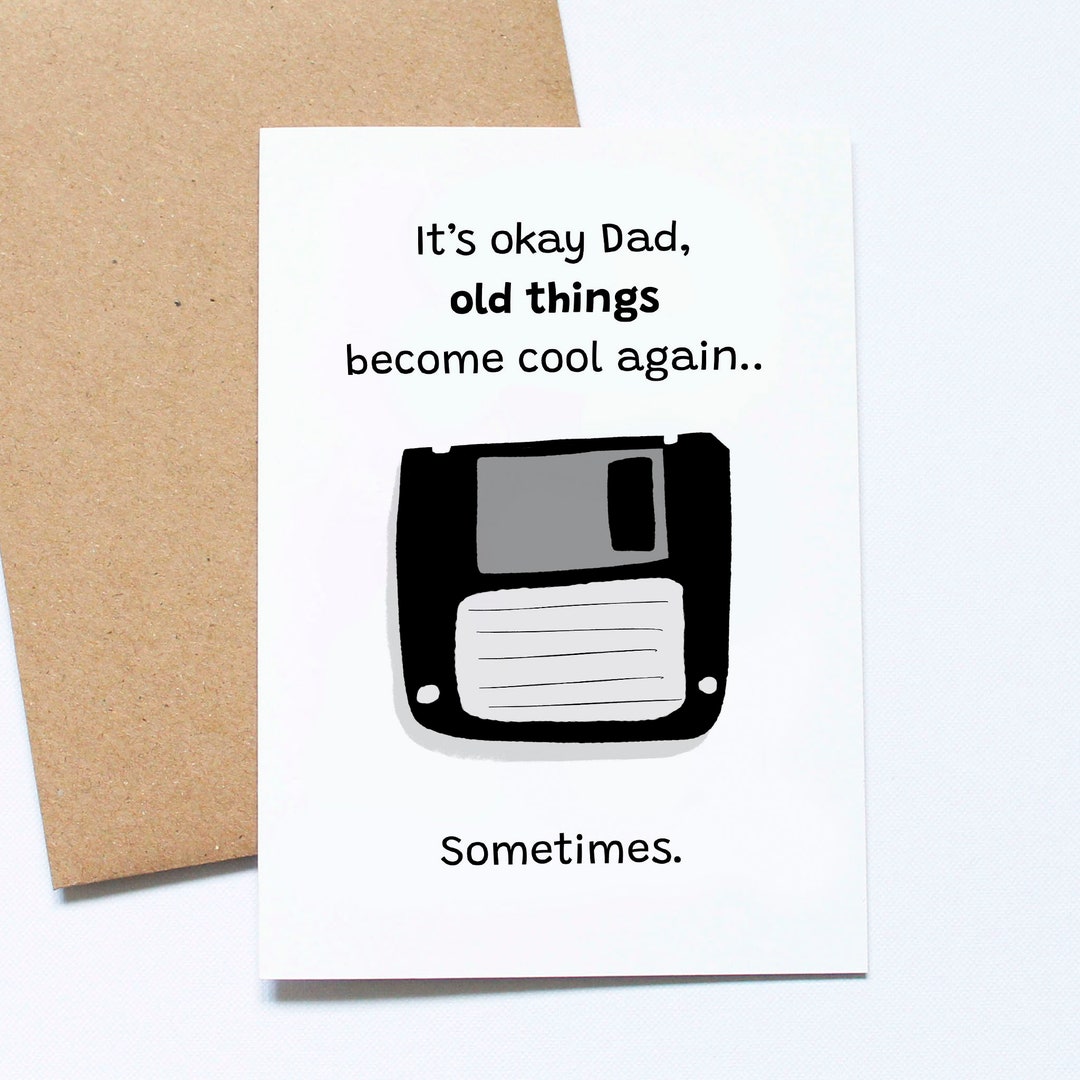 Funny Birthday Card for Dad, Retro Dad, Floppy Disc - Etsy UK