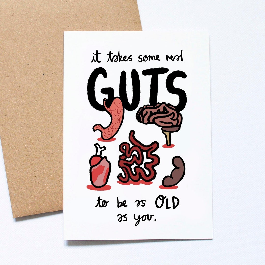 Funny Birthday Card Cheeky Gift Very Old Blood and Guts - Etsy