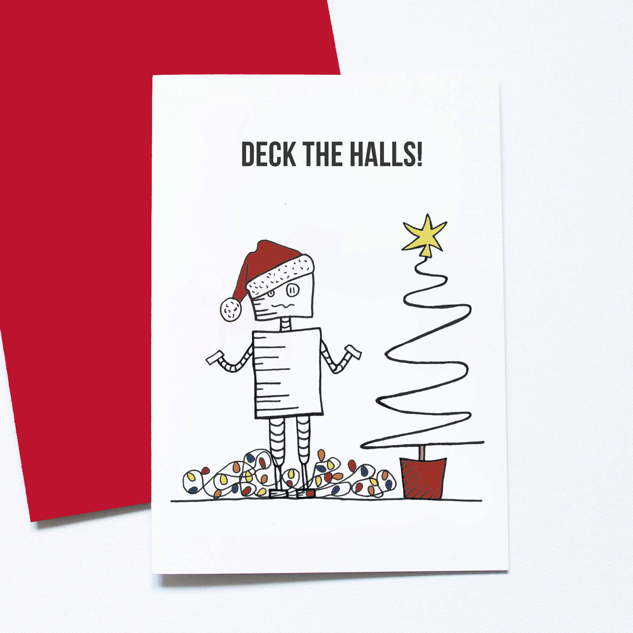 Geek Christmas Card Christmas Lights Nerd Holiday Card Cute | Etsy