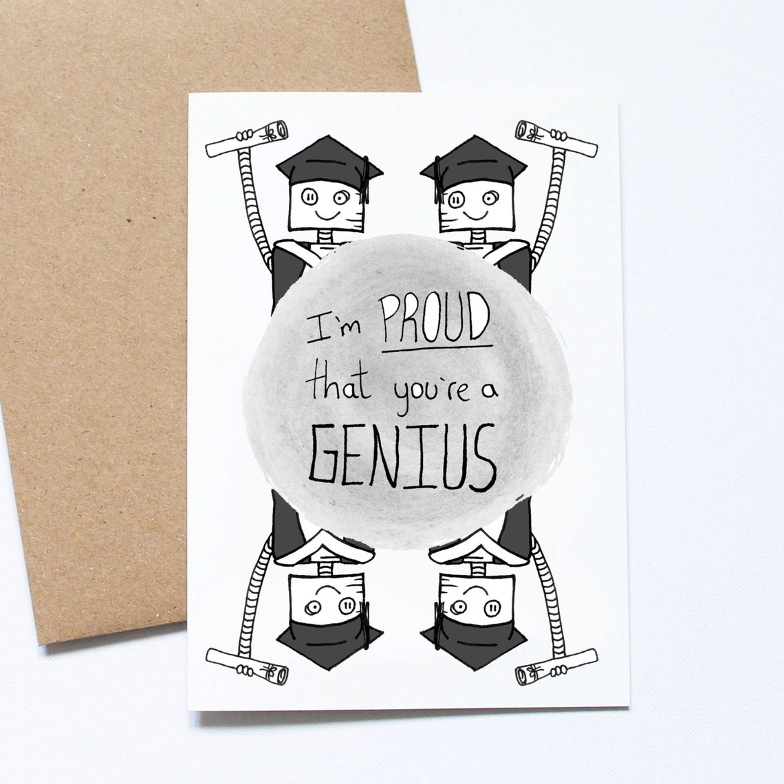Graduation Card Genius Greeting Card Achievement - Etsy