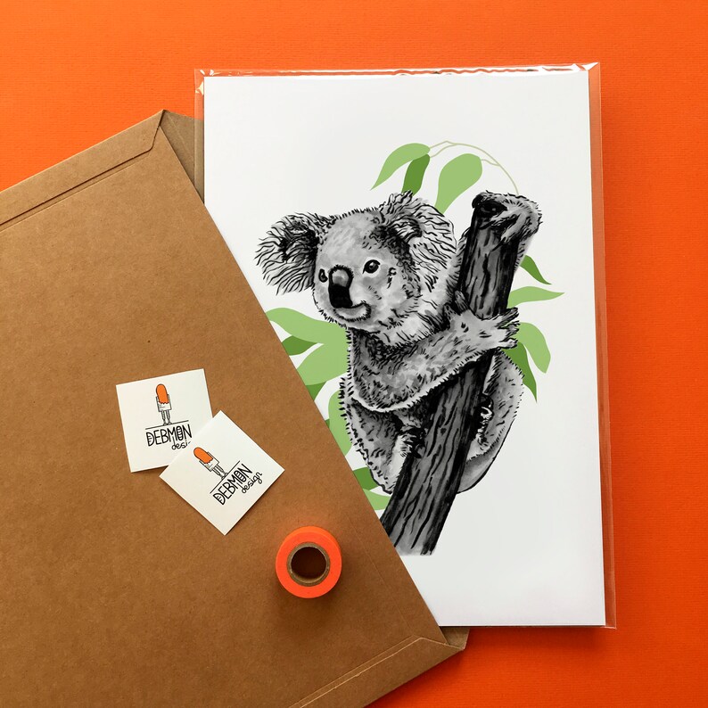Koala Print, Koala Illustration, Australian Animal, Koala Painting ...