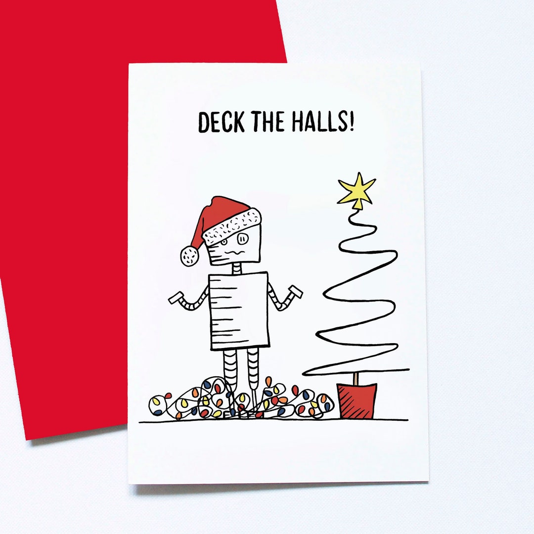 Geek Christmas Card Christmas Lights Nerd Holiday Card Cute - Etsy