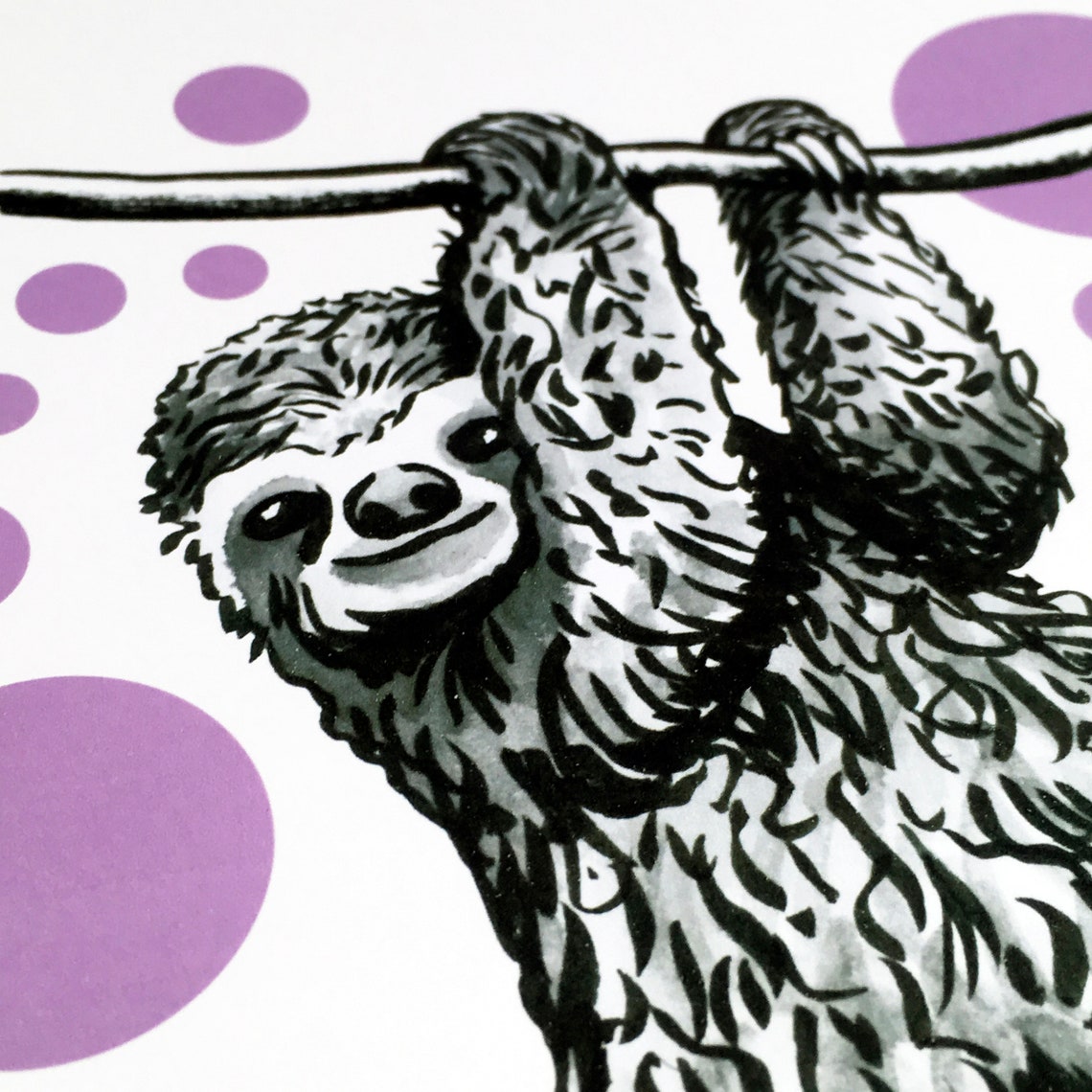 Sloth Print Modern Wall Art Animal Nursery Gift Geometric - Etsy