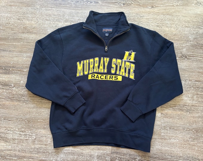 VTG 90s Murray State University Racers 1/4 Zip Sweater Pullover ...