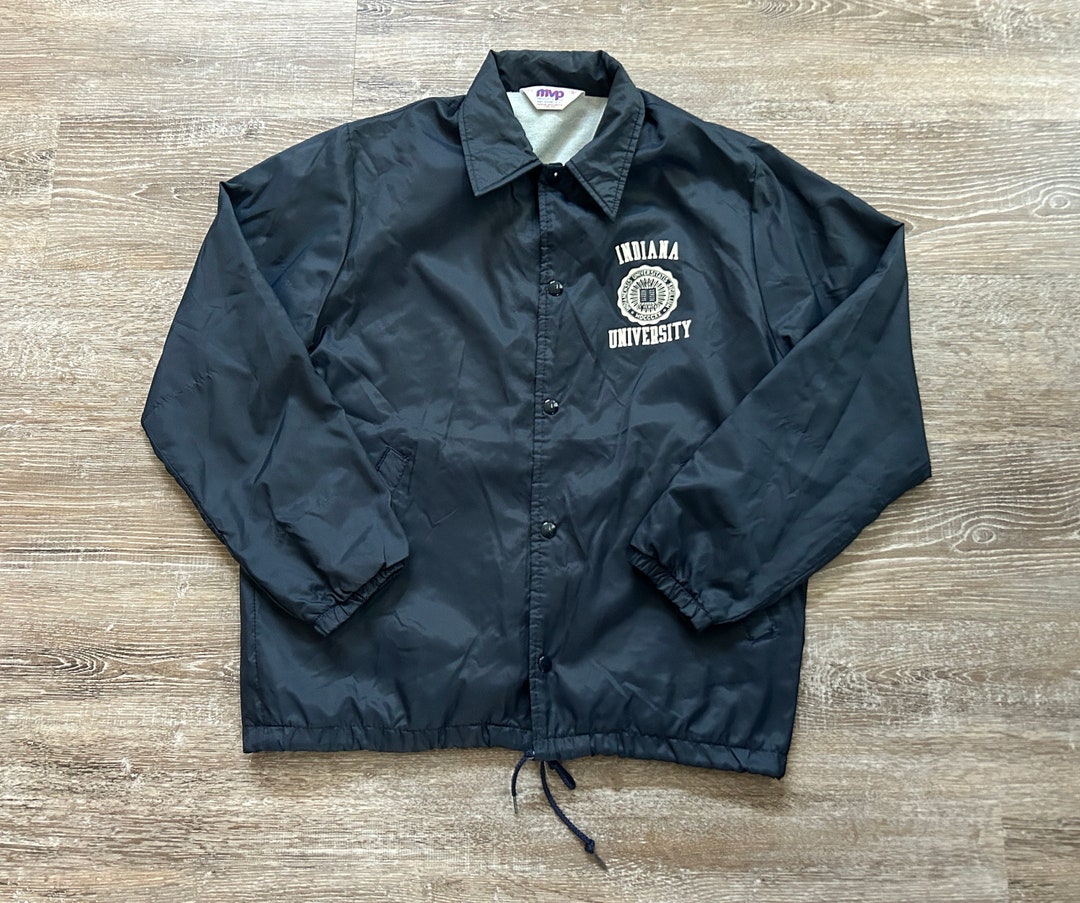 Vtg 80s Indiana Hoosiers Windbreaker Jacket IU Crest Logo Snap up Lined ...