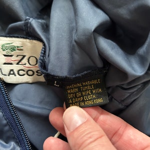 VTG 80s IZOD Lacoste Jacket Windbreaker Hooded Gator Croc Logo 1/2 ZIP ...