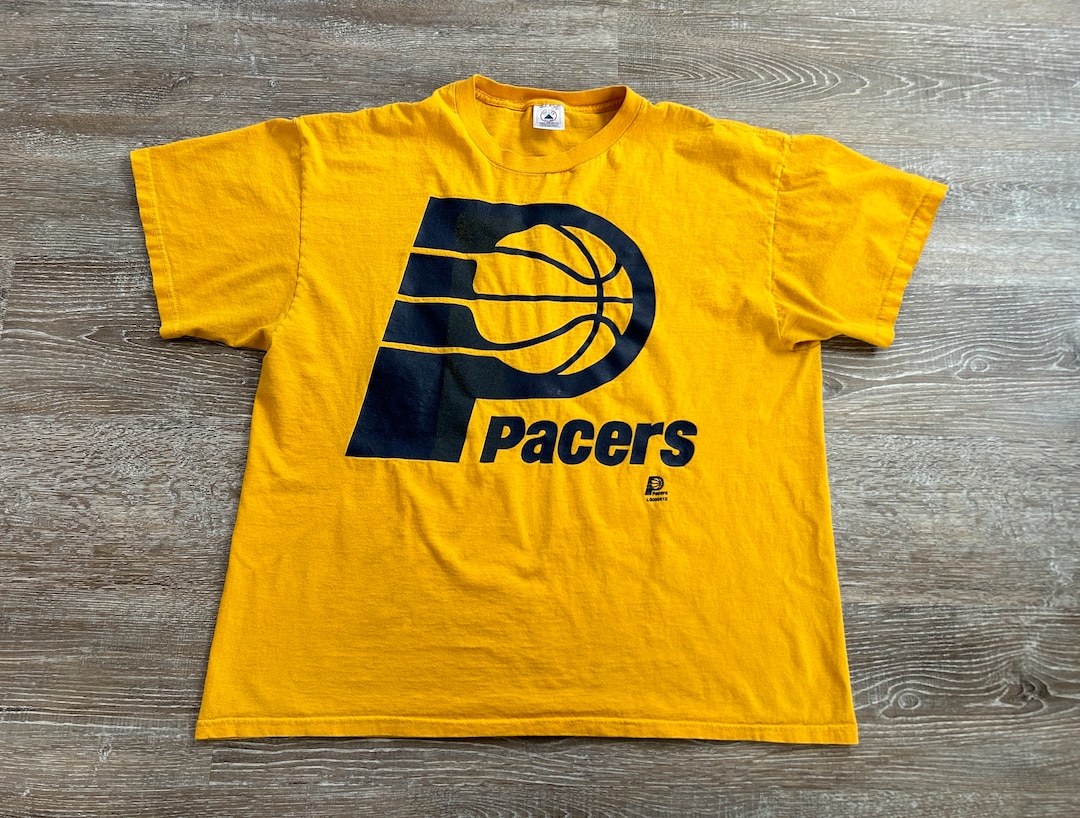 Vintage 90s Indiana Pacers T Shirt Basketball Big Graphic Logo XL NBA ...