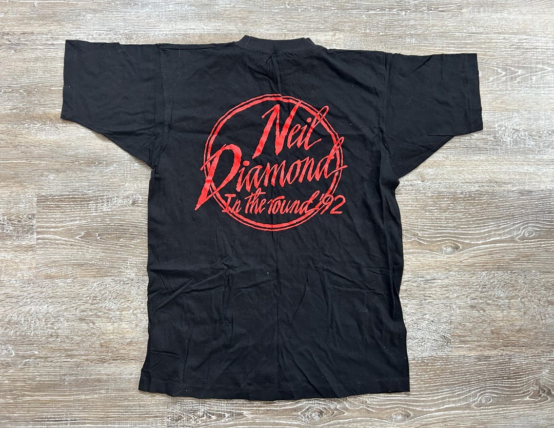Vtg 90s Neil Diamond T Shirt in the Round Concert Tour 1992 Music ...