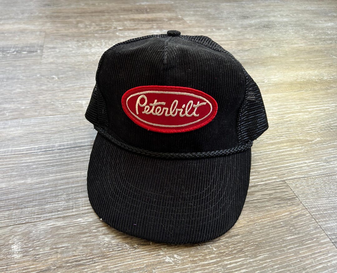 Vtg 80s Peterbilt Motors Patch Logo Corduroy Snapback Hat Tonkin Diesel ...