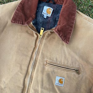 Vtg 2000s Carhartt Detroit Jacket Brown Blanket Lined XL USA Distressed J001 BRN - Etsy UK