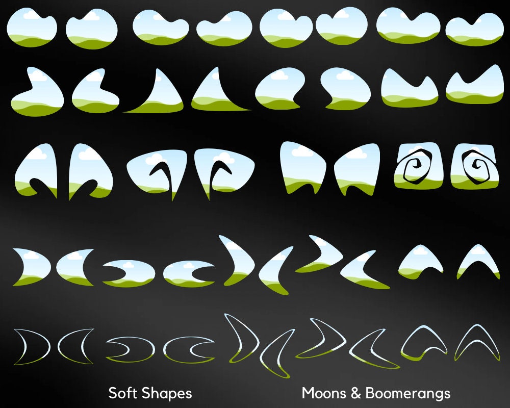 Mid Century Canva Frame Set, MCM Shape Pack, Digital Download, Retro ...