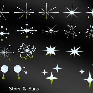 Mid Century Canva Frame Set, MCM Shape Pack, Digital Download, Retro ...