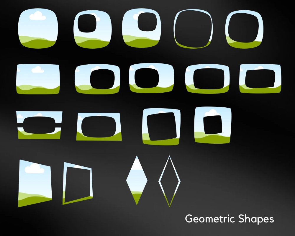 Mid Century Canva Frame Set, MCM Shape Pack, Digital Download, Retro ...