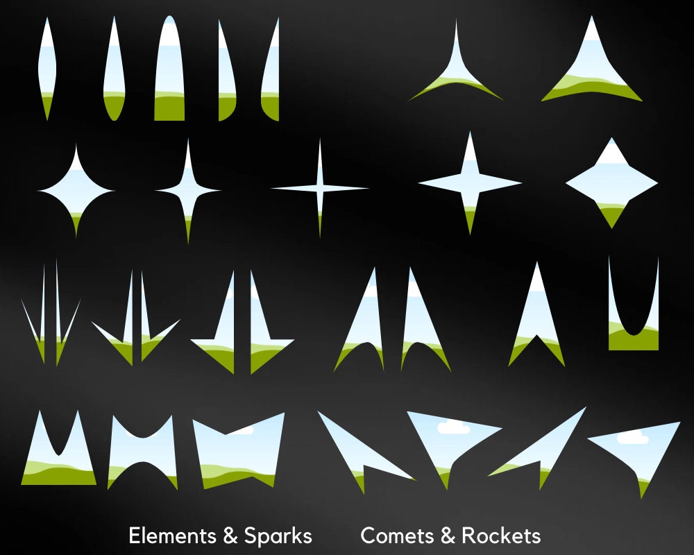 Mid Century Canva Frame Set, MCM Shape Pack, Digital Download, Retro ...