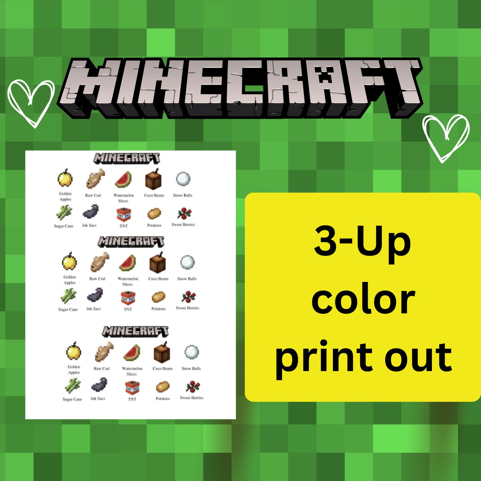 Valentine's Day Minecraft Candy Box Printout/ DIY for V-day Video ...