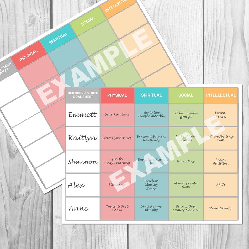 Children and Youth GROUP Goal Tracker Sheet - Etsy