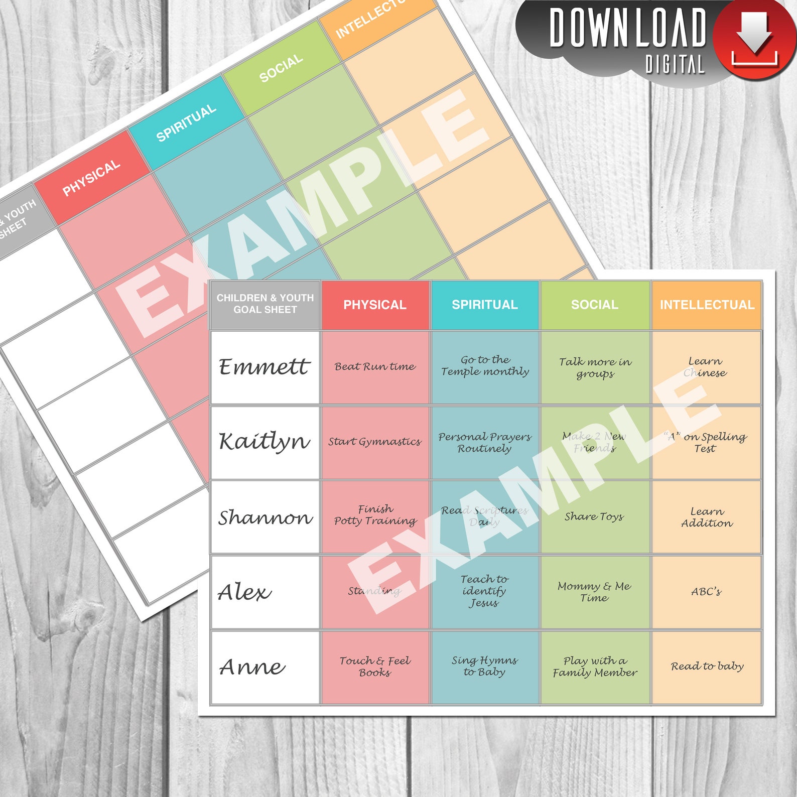 Children and Youth GROUP Goal Tracker Sheet - Etsy