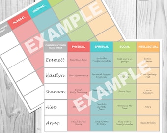 Children and Youth INDIVIDUAL Goal Tracker Sheet - Etsy