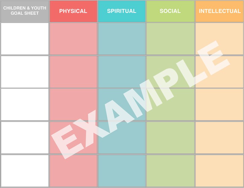 Children and Youth GROUP Goal Tracker Sheet - Etsy