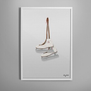 Vintage Ice Skates Illustrated Print. Winter Decoration for Home ...