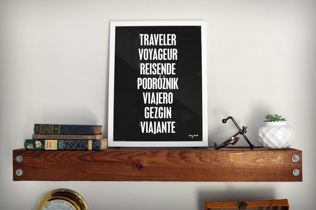 Traveler Languages Poster: Black and White Print (digital Download) - Etsy