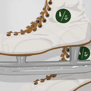 Vintage Ice Skates Illustrated Print. Winter Decoration for Home ...