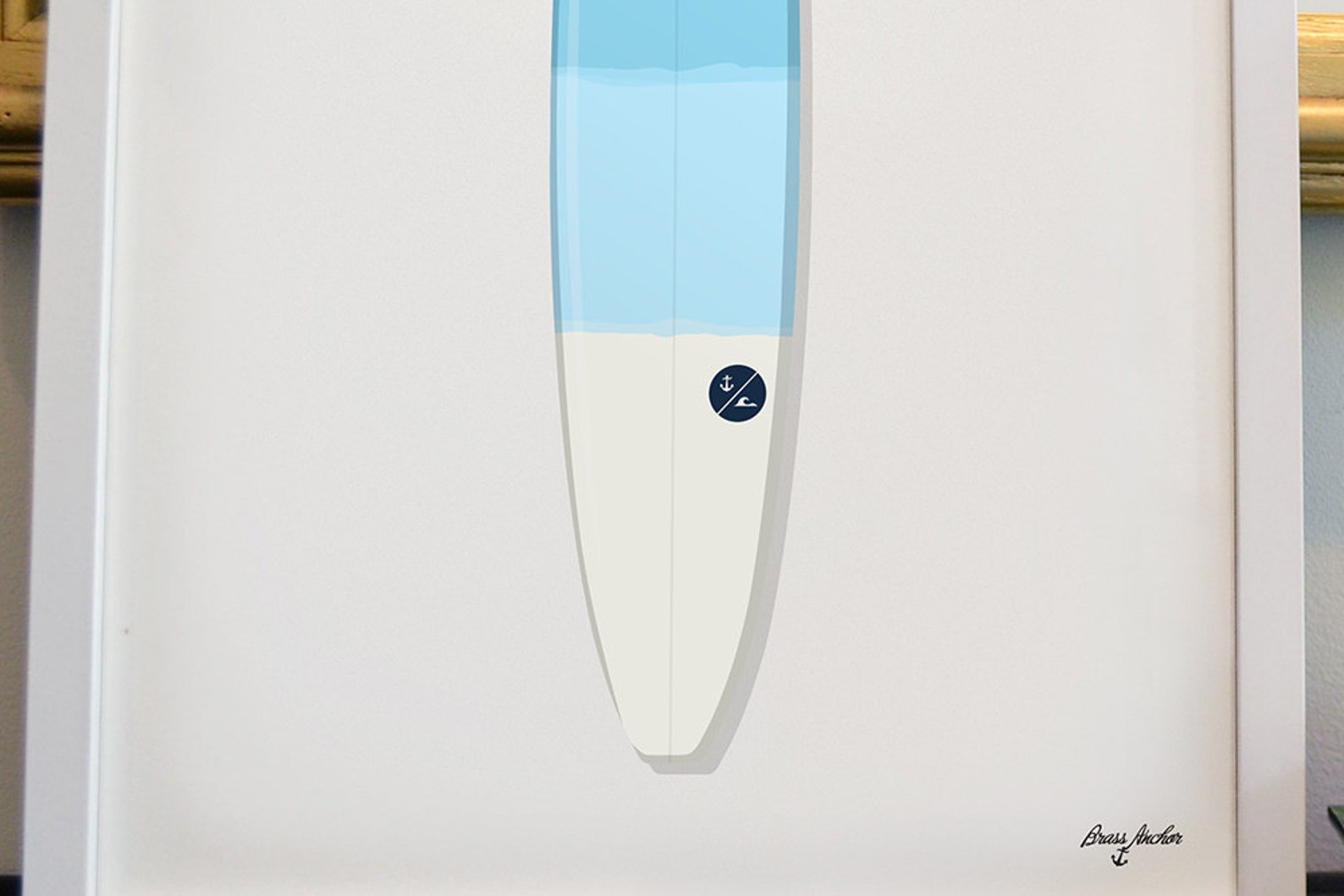 Vintage Raglan Surfboard Ombre Blue or Red Illustrated Print. - Etsy